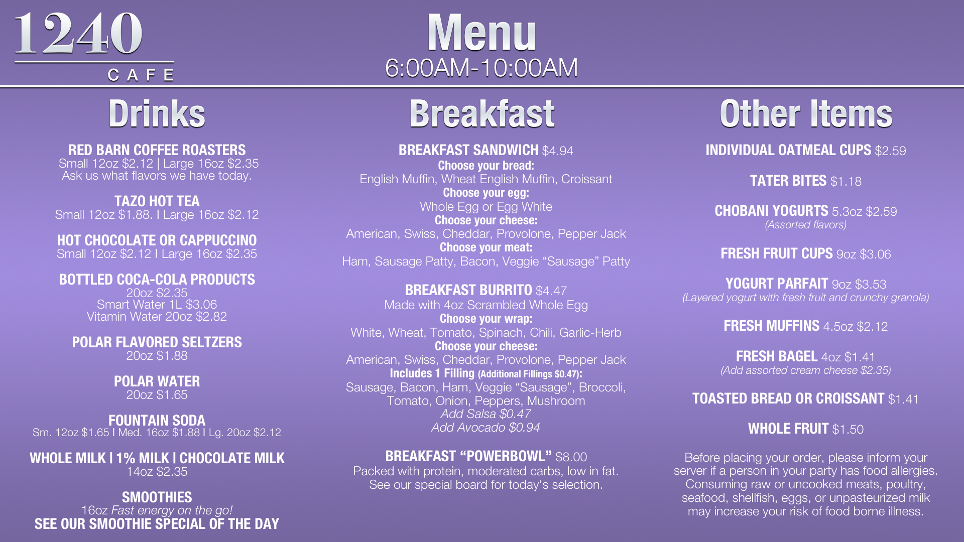 The 1240 Café – The Skating Club of Boston